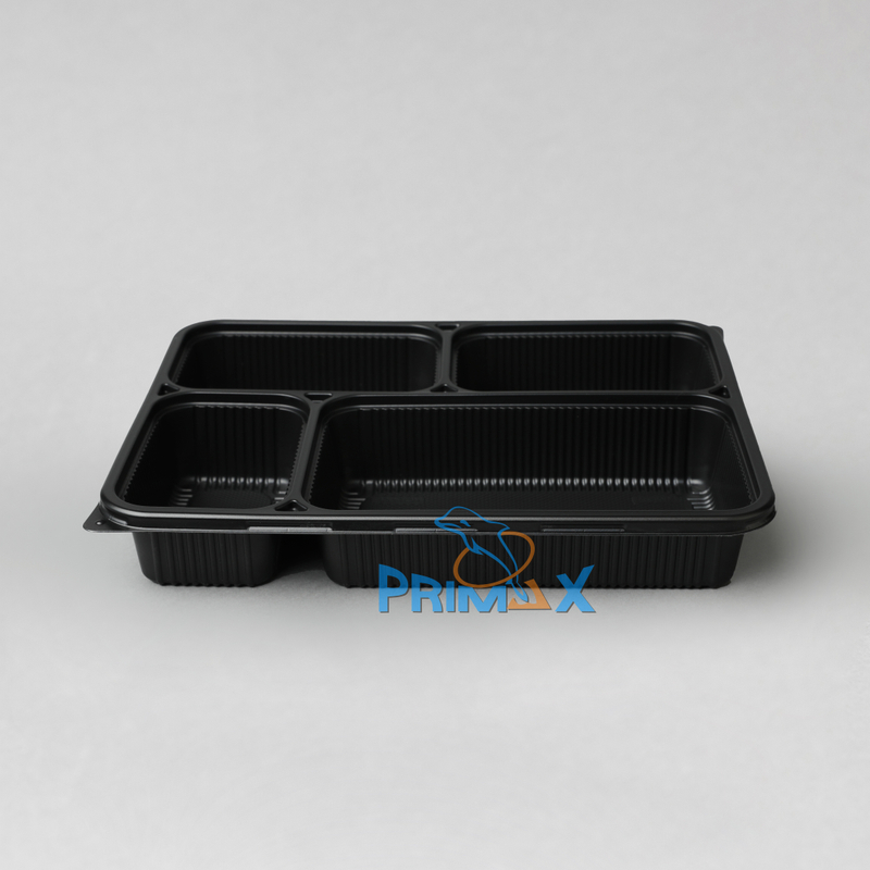 4 Compartment Black Base Container with Clear Lid - Buy four ...